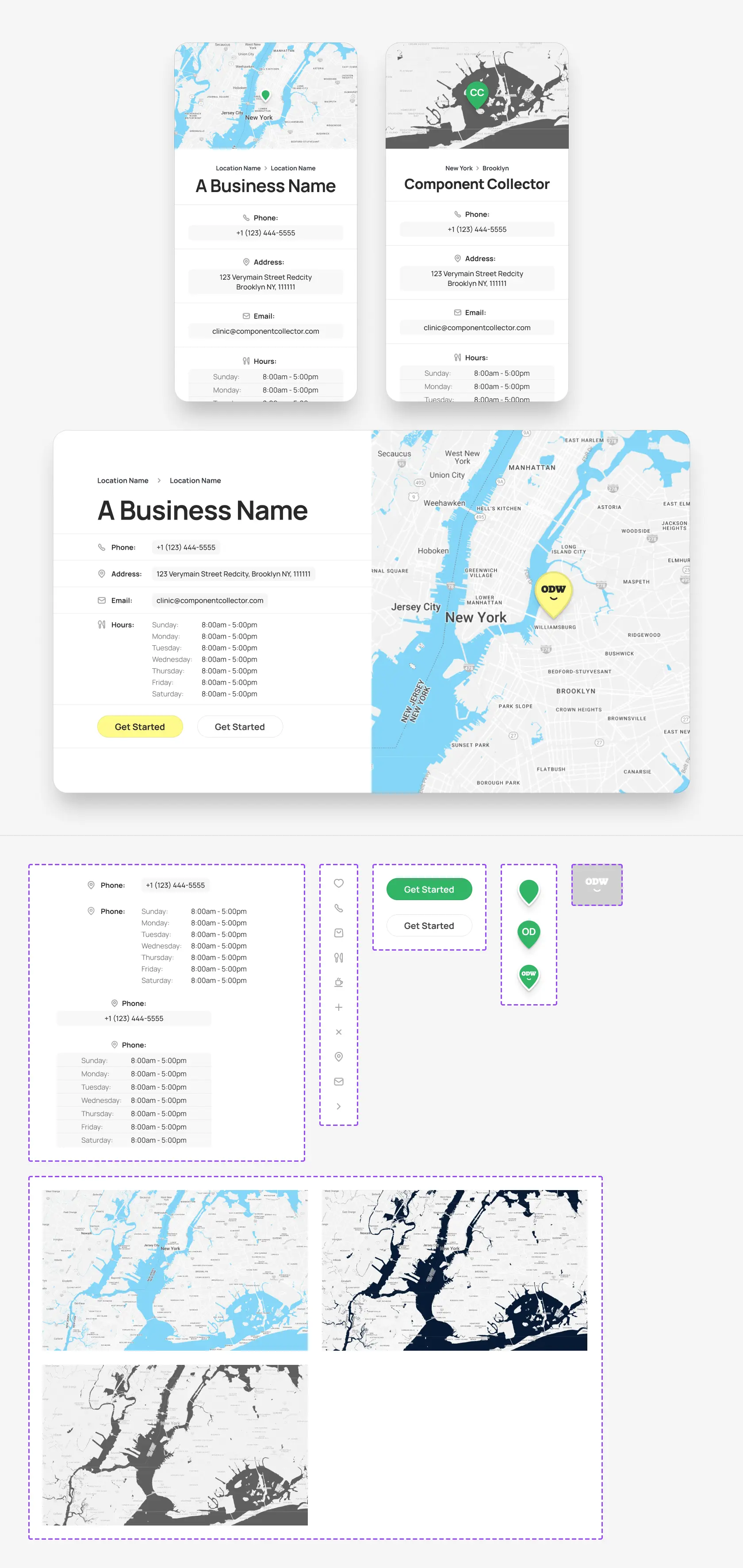 Figma Location Map Website Hero, Layout Component | Component Collector Design System